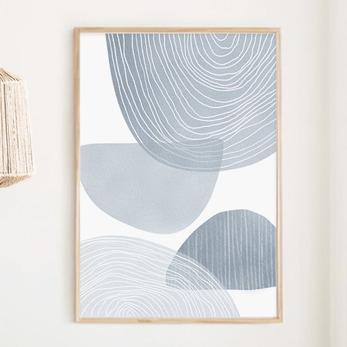 Classic Blue Abstract Art Modern Wall Art Navy Blue Print - Etsy