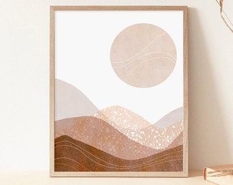 Neutral Print Digital Prints Mid Century Art Large Wall | Etsy