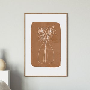Terracotta Flowers Print Flowers Vase Illustration Print - Etsy