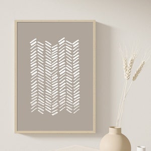 White Gray Abstract Print Digital Print Mid Century Line | Etsy