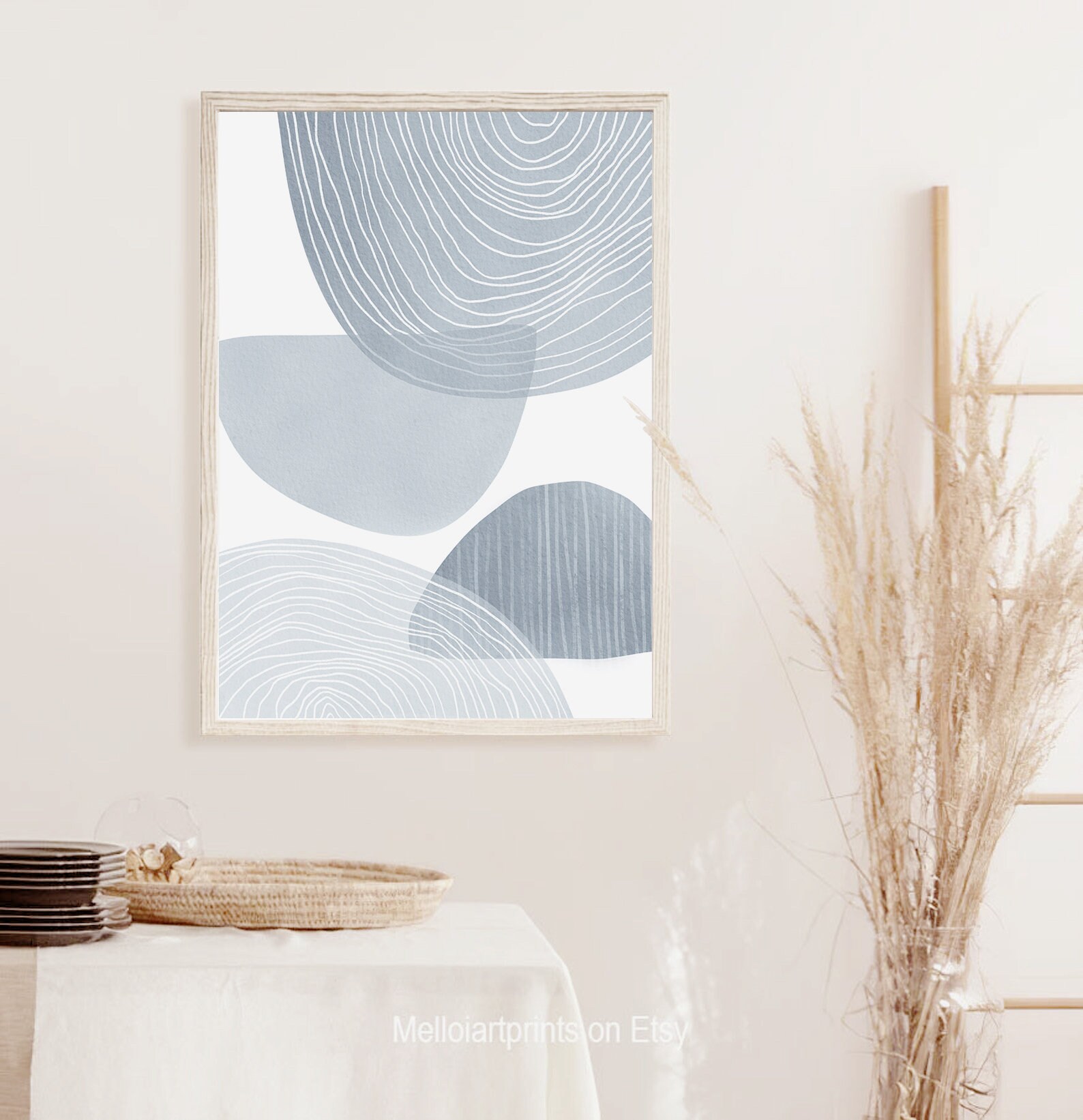 Classic Blue Abstract Art Modern Wall Art Navy Blue Print | Etsy