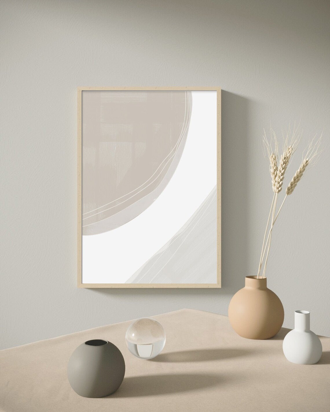 Neutral Art Print, Beige Abstract Wall Art, Modern Wall Art, Minimalist ...