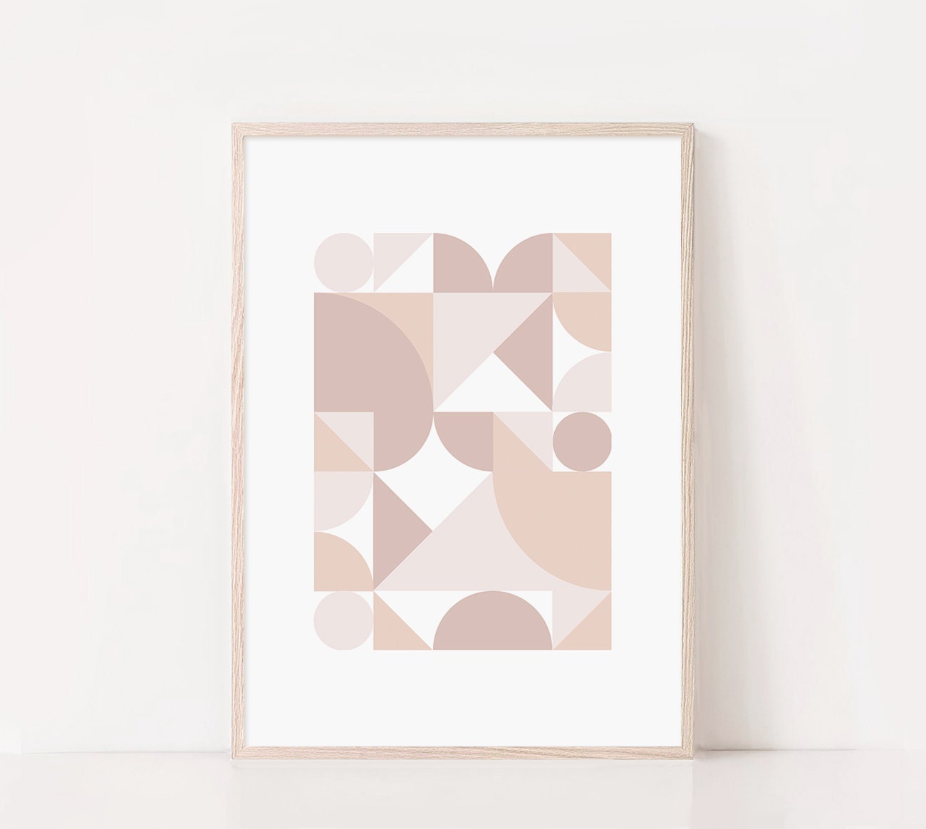 Abstract Geometric Print Geometric Pastel Print Pink Beige | Etsy