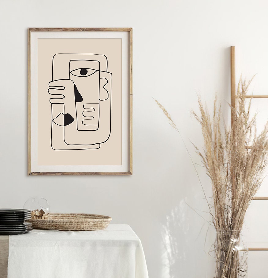 Modern Line Art Print Printable Wall Art Black Line Art - Etsy
