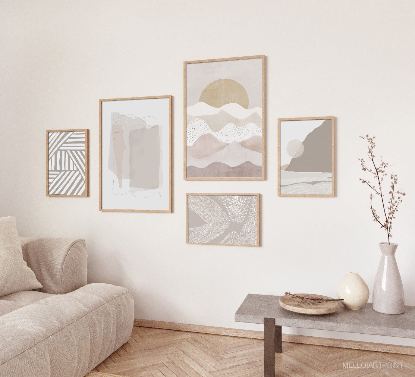 Set of 5 Prints Abstract Art Set Gallery Art Set Modern - Etsy