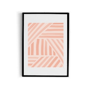Minimalist Painting, Rose Gold Print, Printable Wall Art, Geometric ...