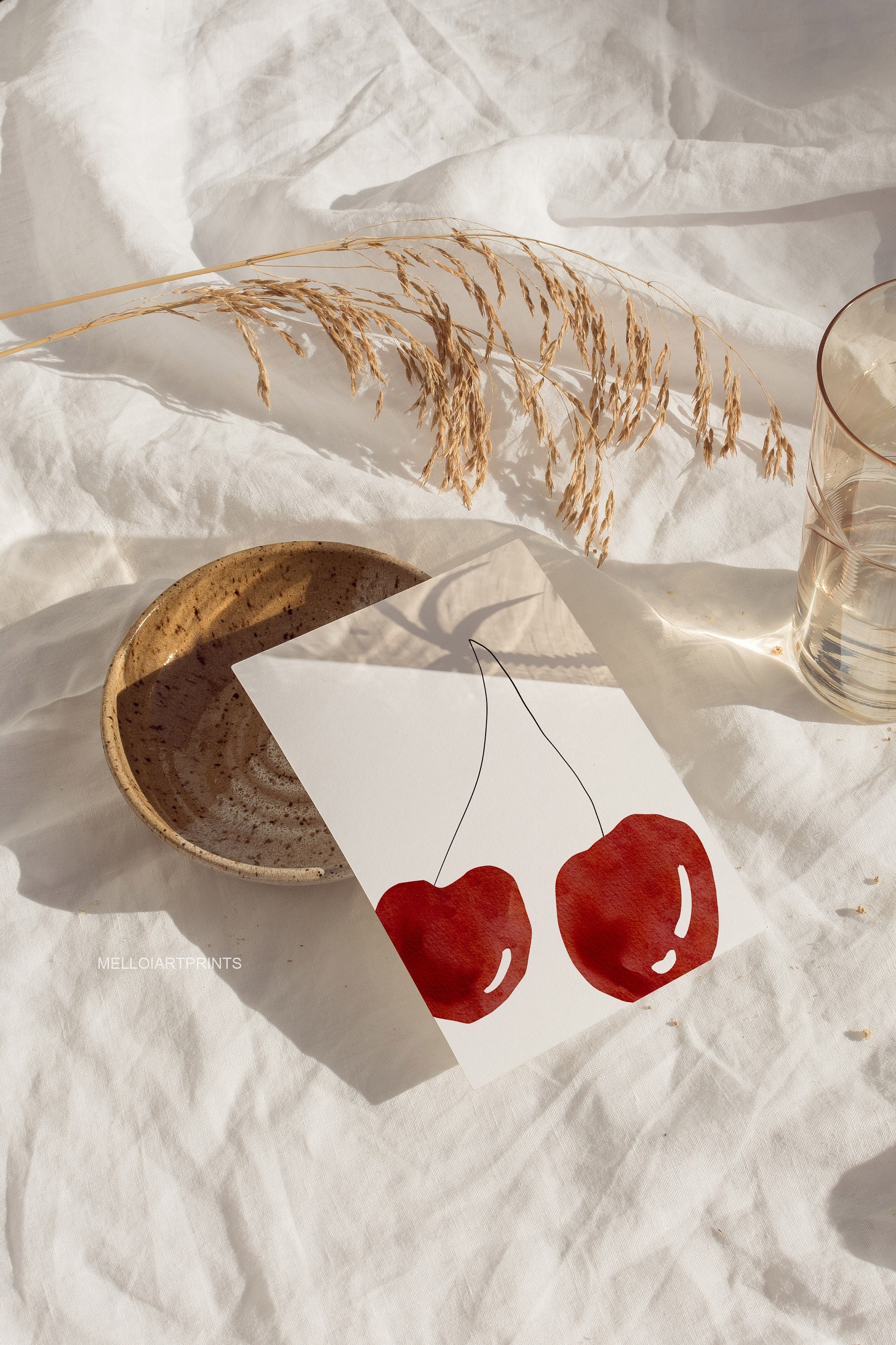 Cherry Wall Art Cherry Art Print Printable Wall Art Fruit - Etsy