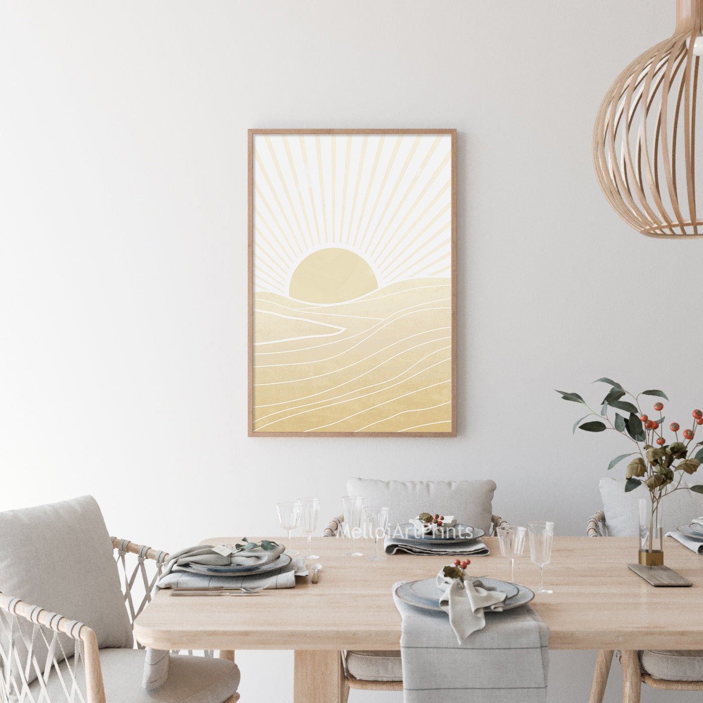 Sunrise Abstract Art Modern Wall Art Pastel Sunrise Print | Etsy