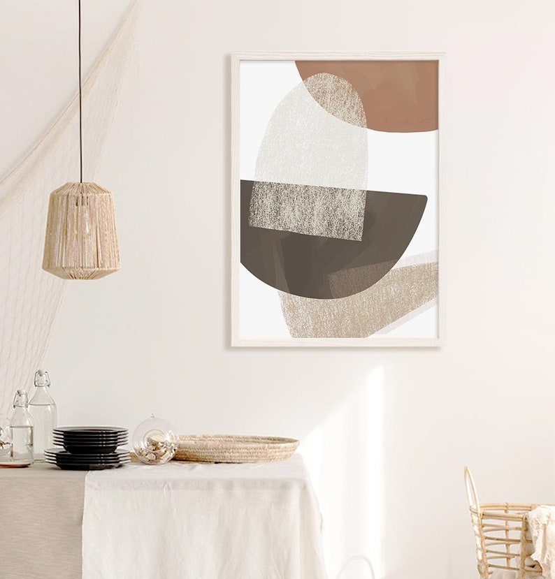 Neutral Print Digital Prints Mid Century Art Large Wall | Etsy