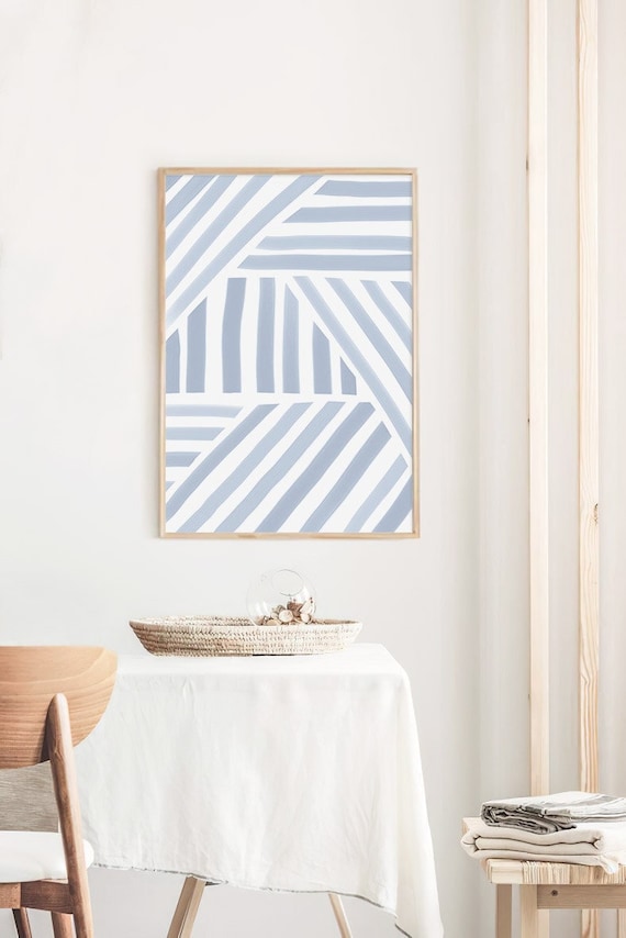 Baby Blue Print Blue Stripe Art Print Digital Wall Art - Etsy