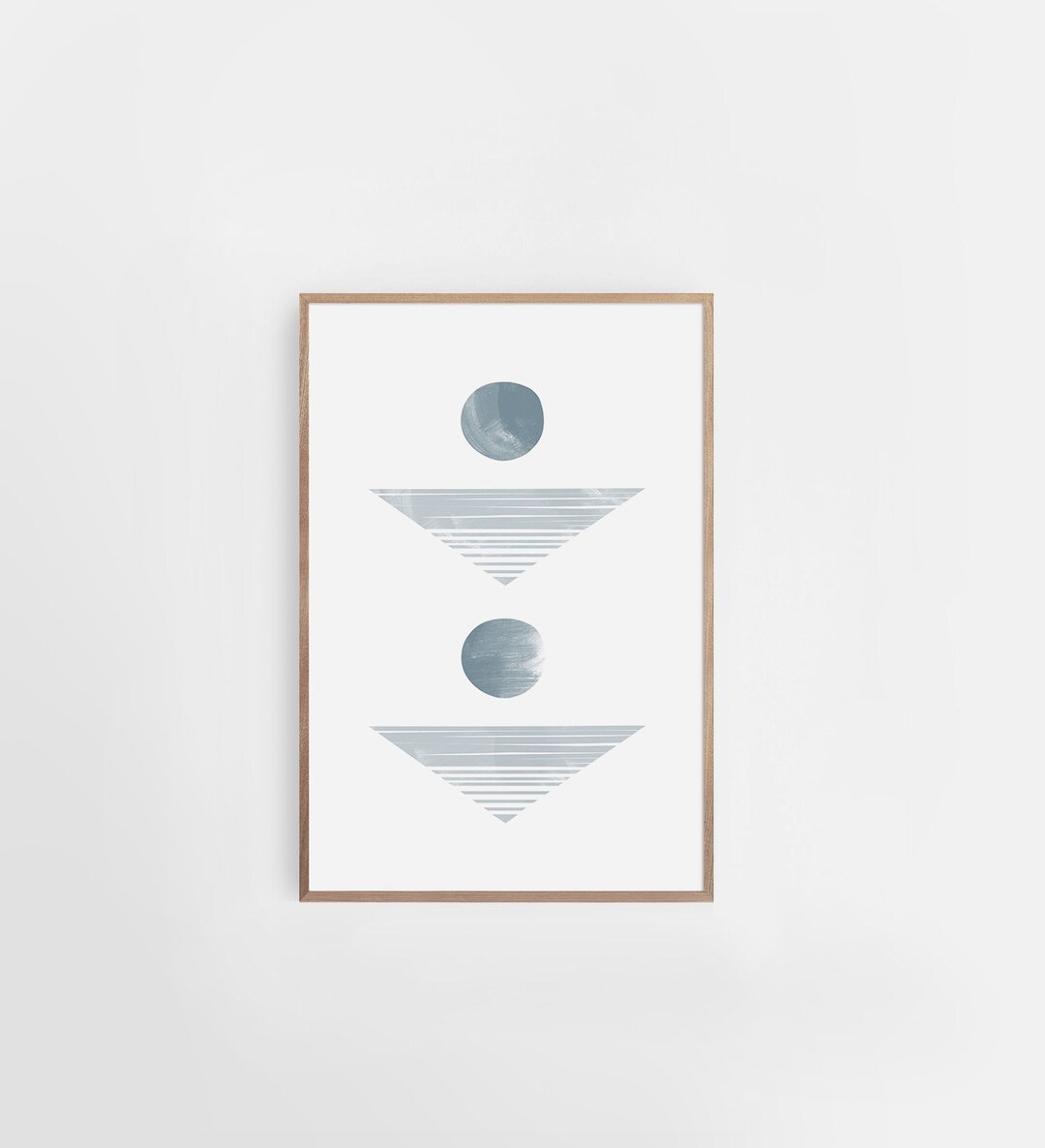 Blue Geometric Print, Blue White Wall Art, Printable Wall Art, Mid ...