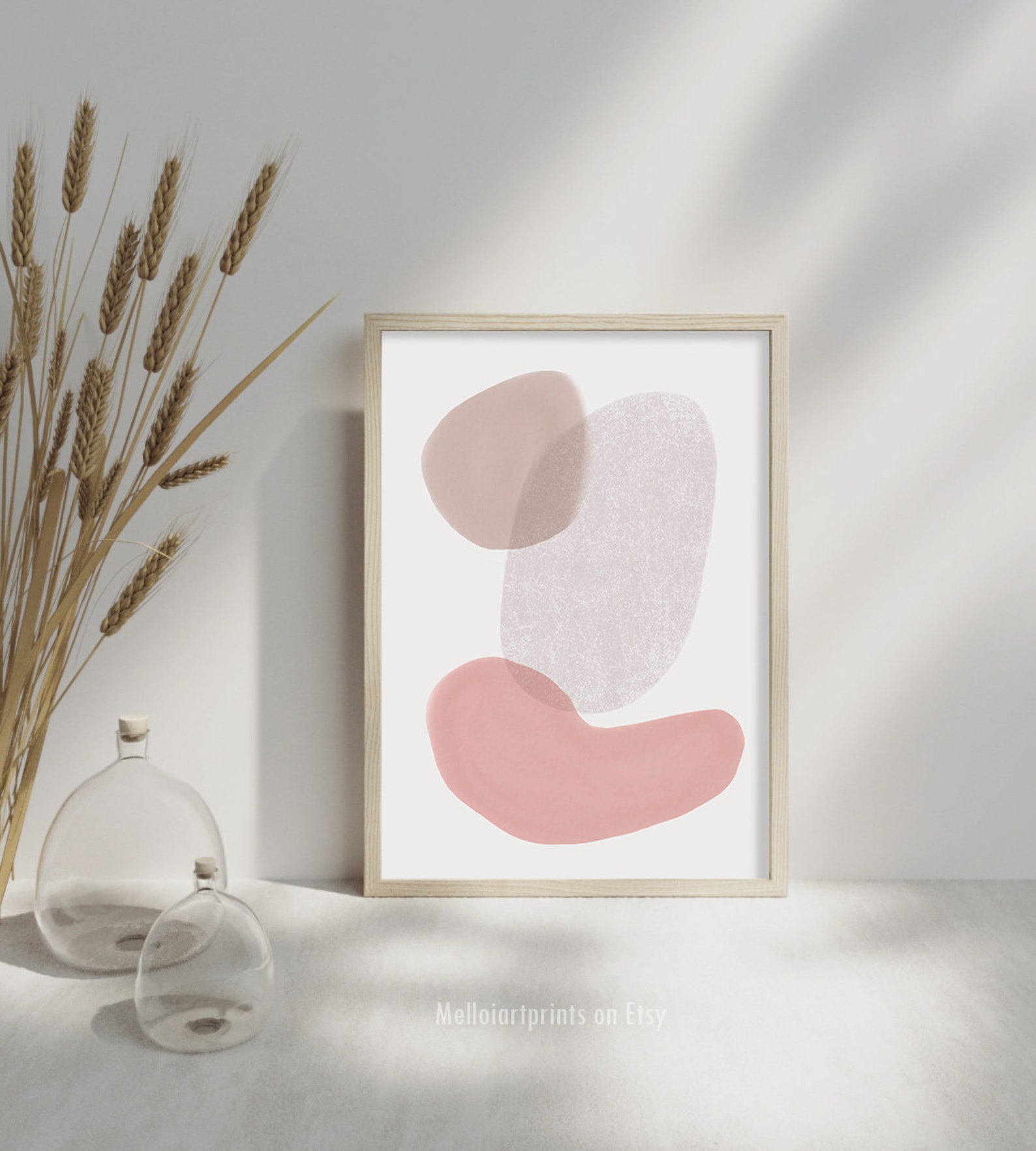 Abstract Print Peach Pink Wall Art Minimalist Painting Rose - Etsy