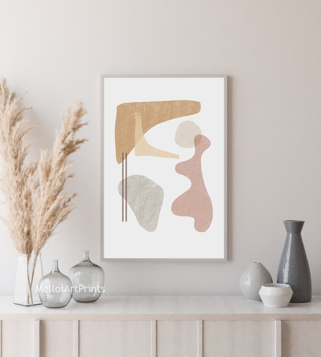 Free Form Abstract Art, Digital Print, Neutral Wall Art, Boho Decor ...