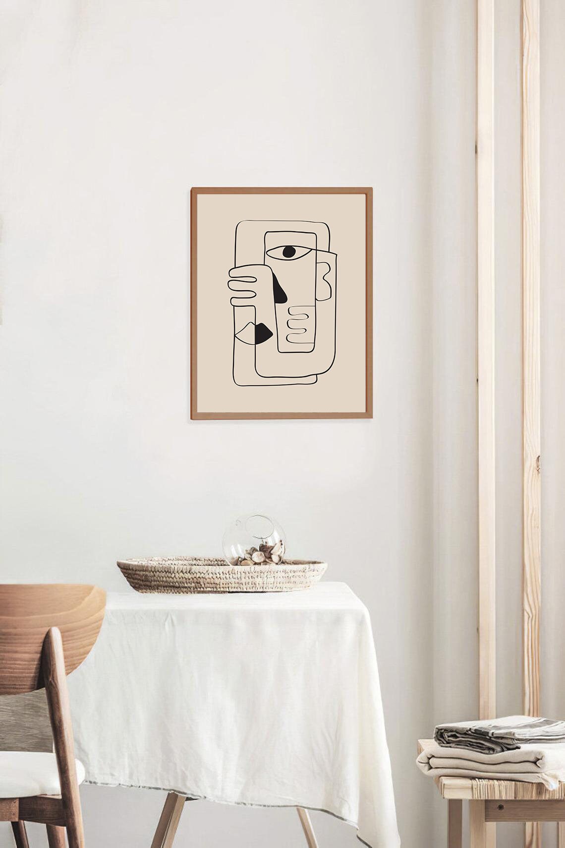 Modern Line Art Print Printable Wall Art Black Line Art - Etsy