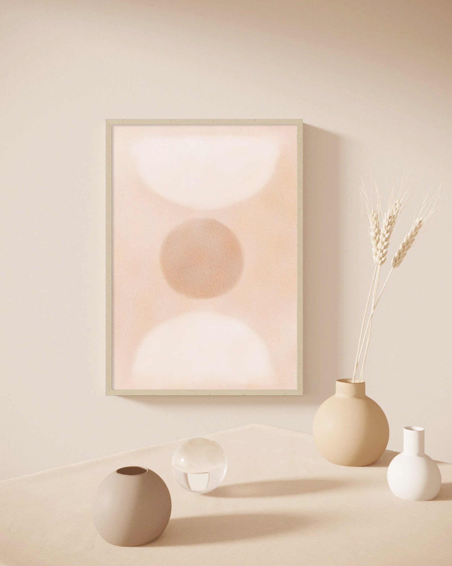 Geometric Art Print Beige Abstract Wall Art Modern Wall Art | Etsy