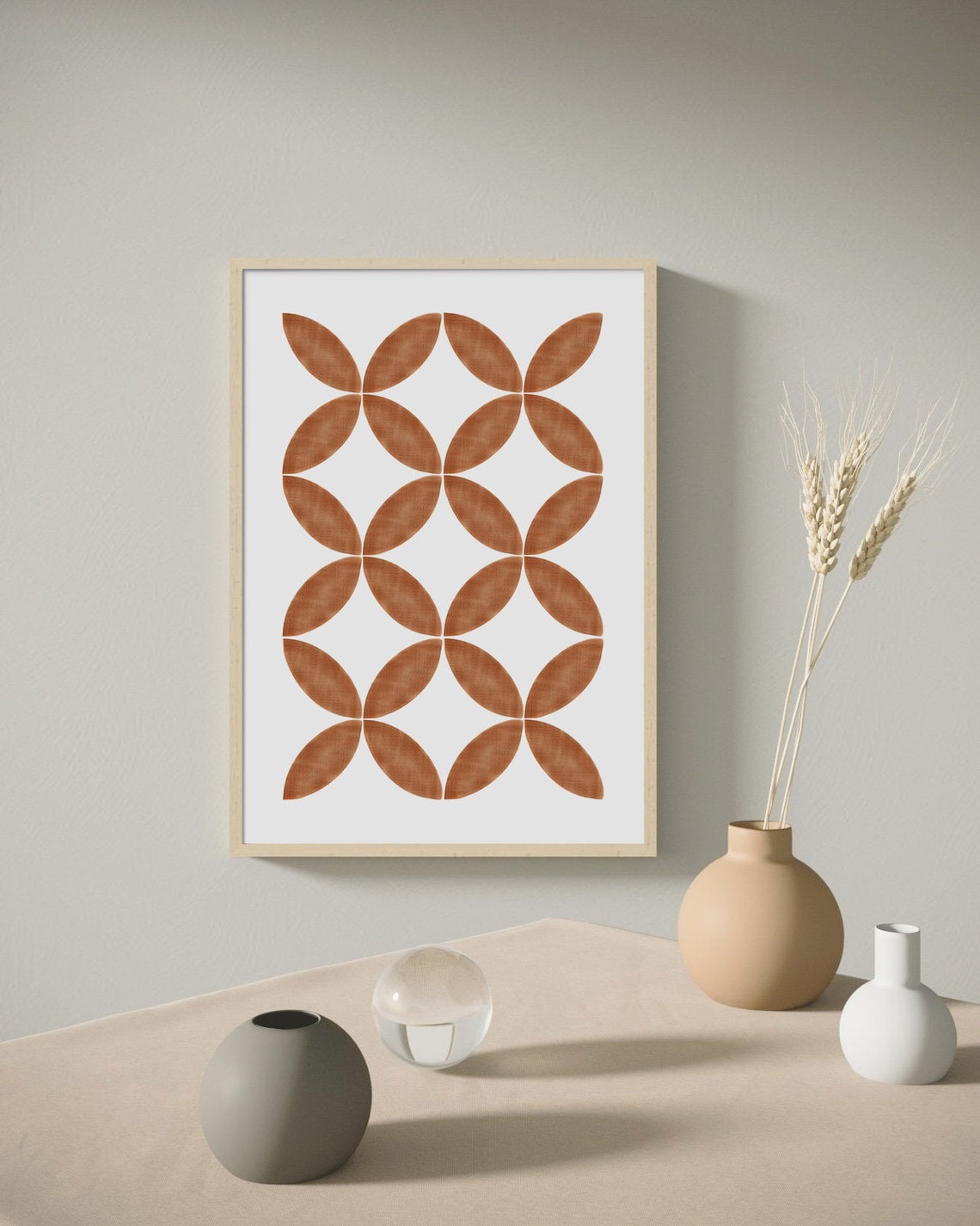 Terracotta Wall Art Boho Decor Digital Print Geometric - Etsy
