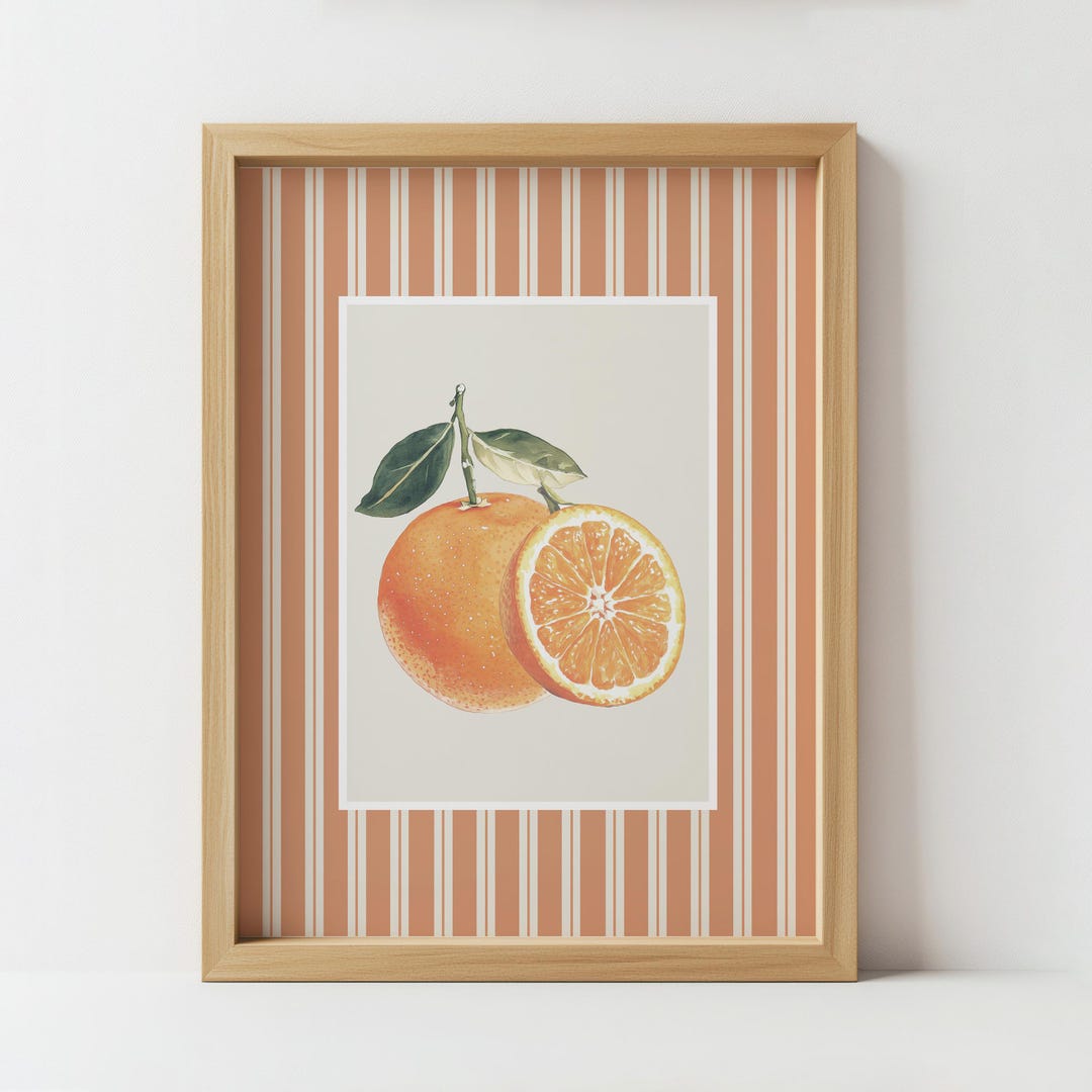 Watercolor Orange Art Print, Citrus Kitchen Wall Decor, Botanical Fruit ...