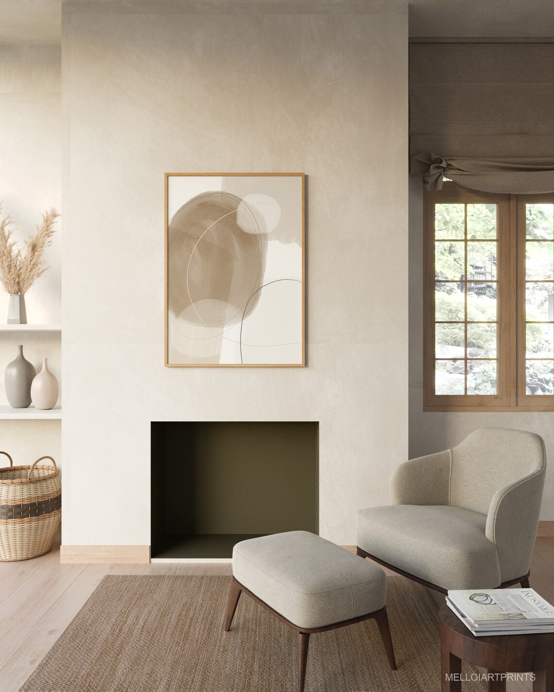 Neutral Print Abstract Painting Beige Abstract Wall Art | Etsy