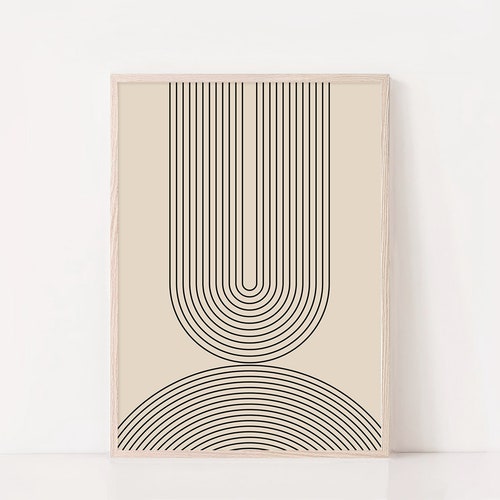 Beige Black Arch Print Modern Arch Line Art Modern Abstract - Etsy