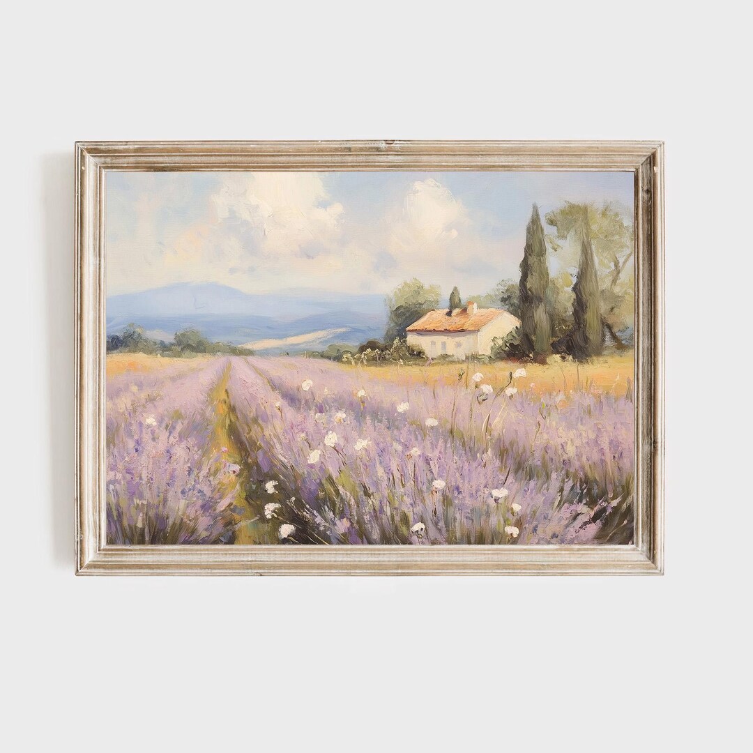 Lavender Field Art Print, French Countryside Wall Art, Provence ...