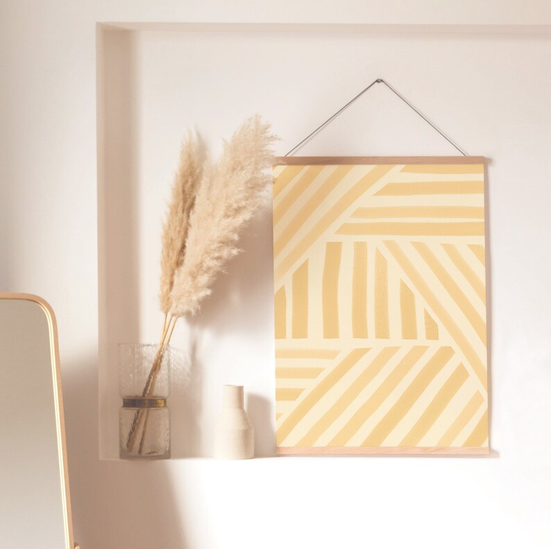 Abstract Stripe Art Modern Wall Art Pastel Print Digital | Etsy