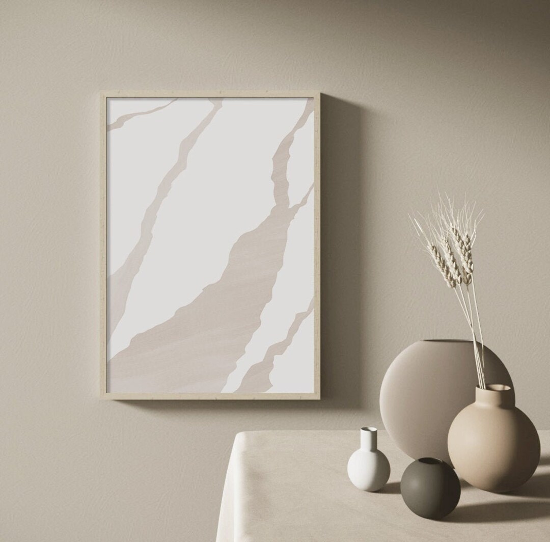 Beige Abstract Print, Neutral Beige Abstract, Beige White Art Print ...