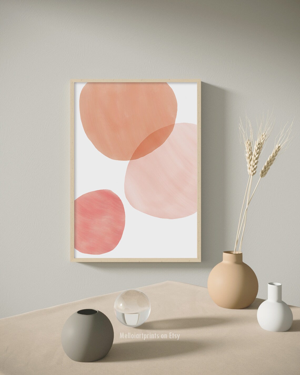 Geometric Poster Peach Pink Wall Art Minimalist Print - Etsy