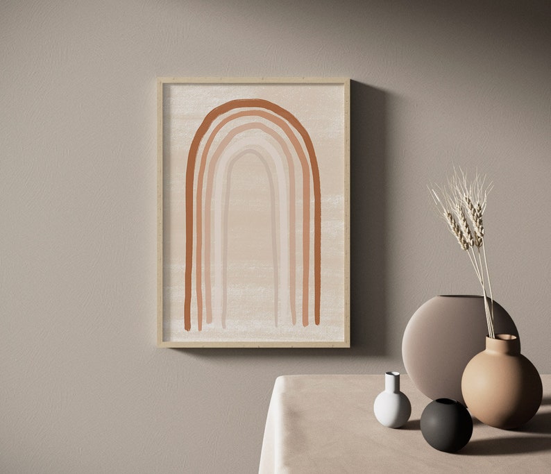 Abstract Rainbow Printable Wall Art Digital Print Neutral - Etsy