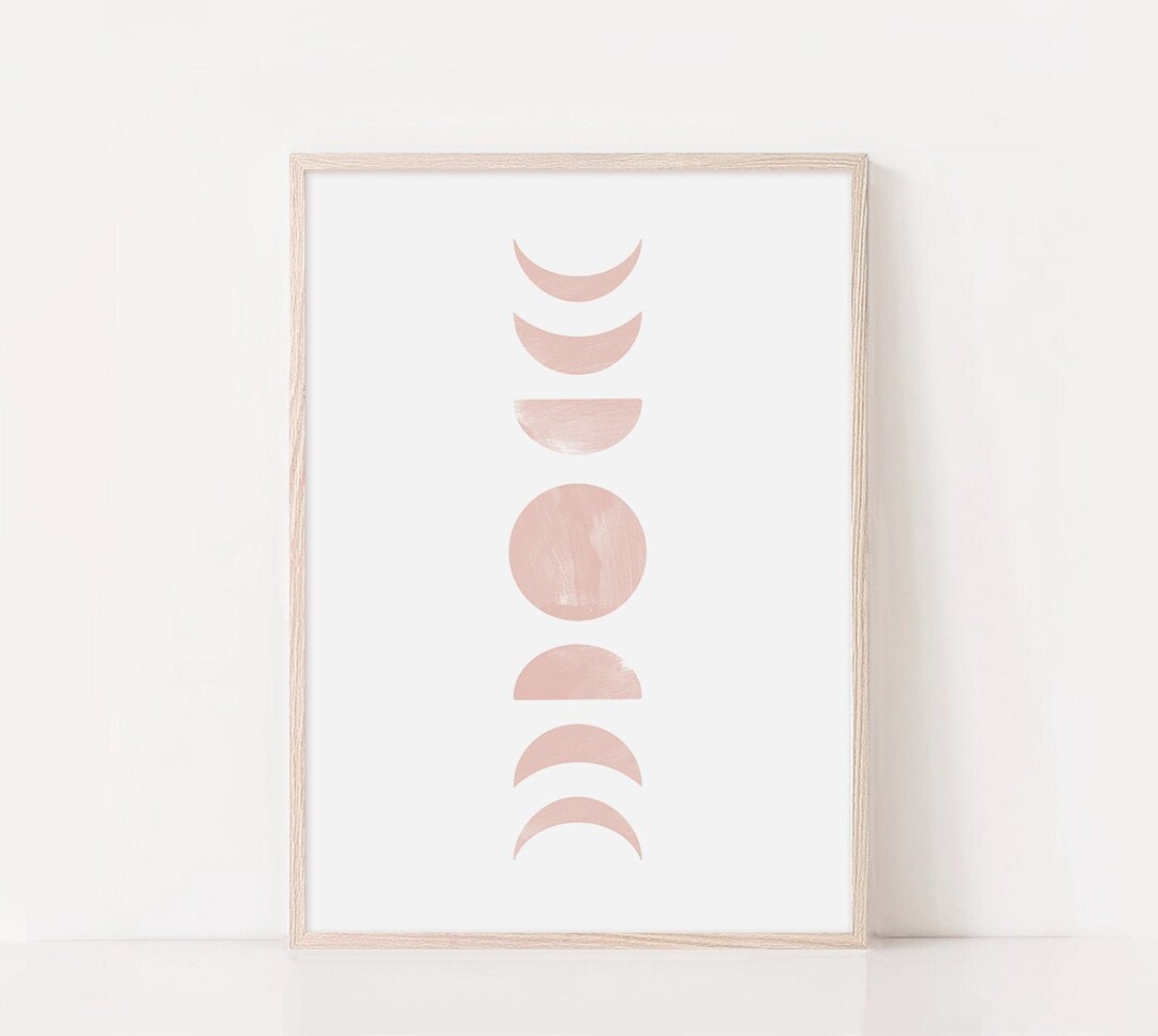 Modern Moon Phases Art Mid Century Moon Print Moon Celestial - Etsy