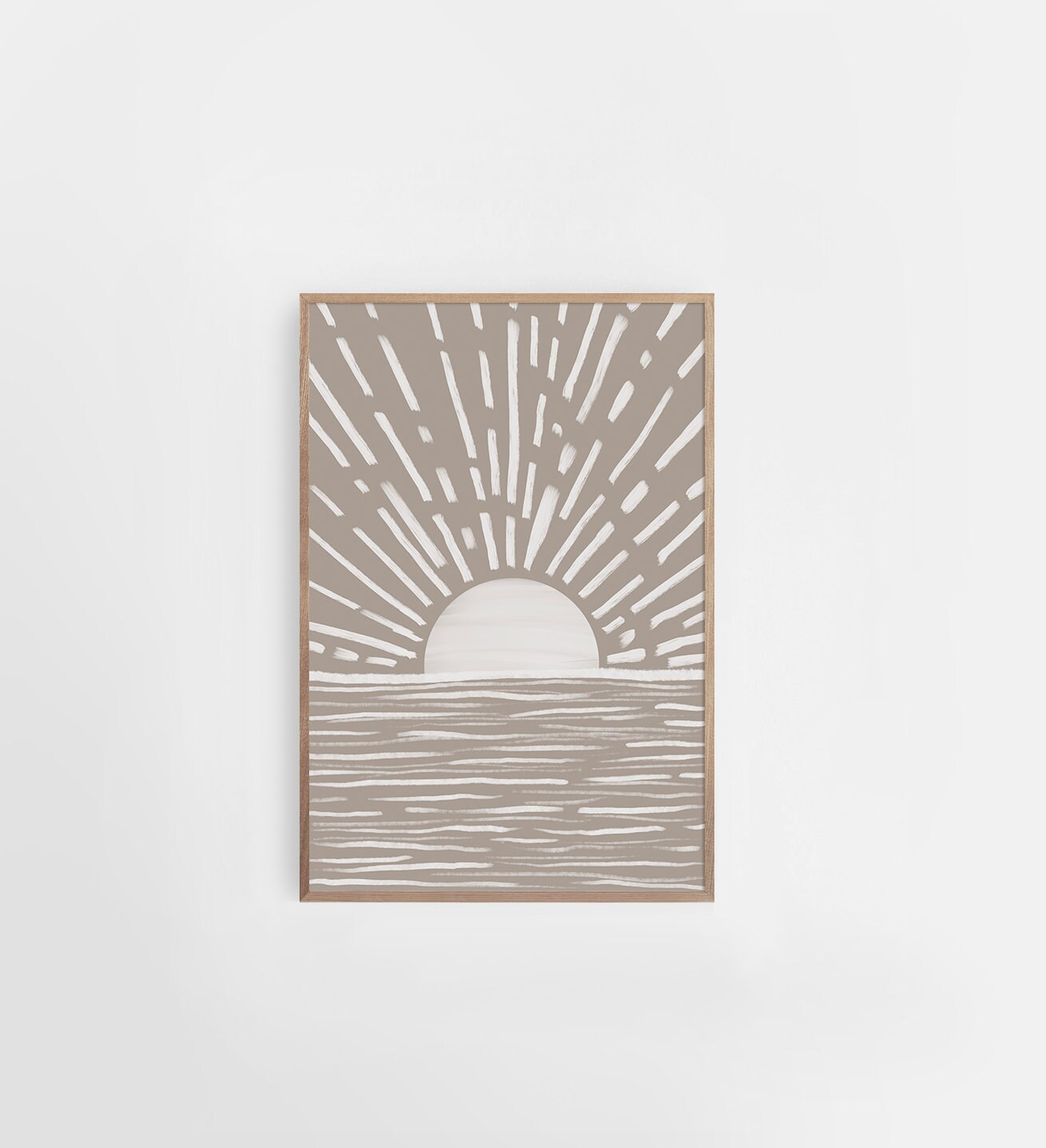Sunset Line Art Print Geometric Wall Artbeige | Etsy