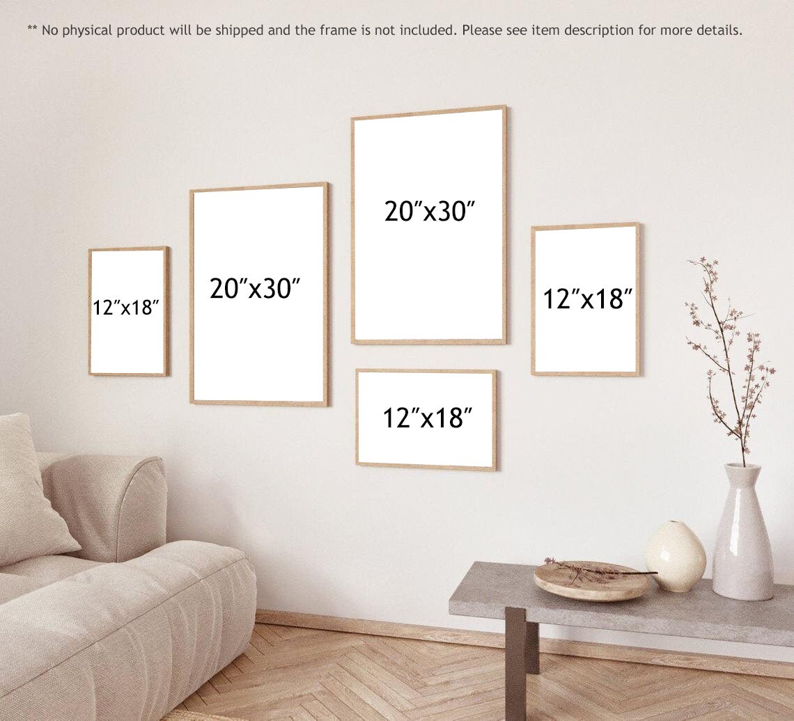 Set of 5 Prints Abstract Landscape Gallery Art Set Boho - Etsy