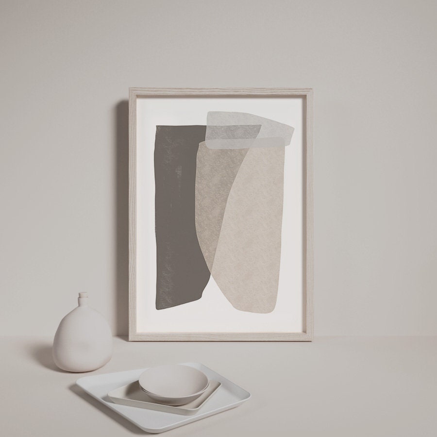 Nautral Print Abstract Art Print Beige Abstract Wall Art | Etsy