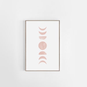 Modern Moon Phases Art Mid Century Moon Print Moon Celestial - Etsy