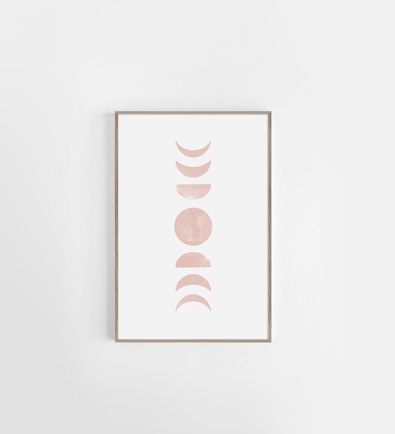 Modern Moon Phases Art Mid Century Moon Print Moon Celestial - Etsy