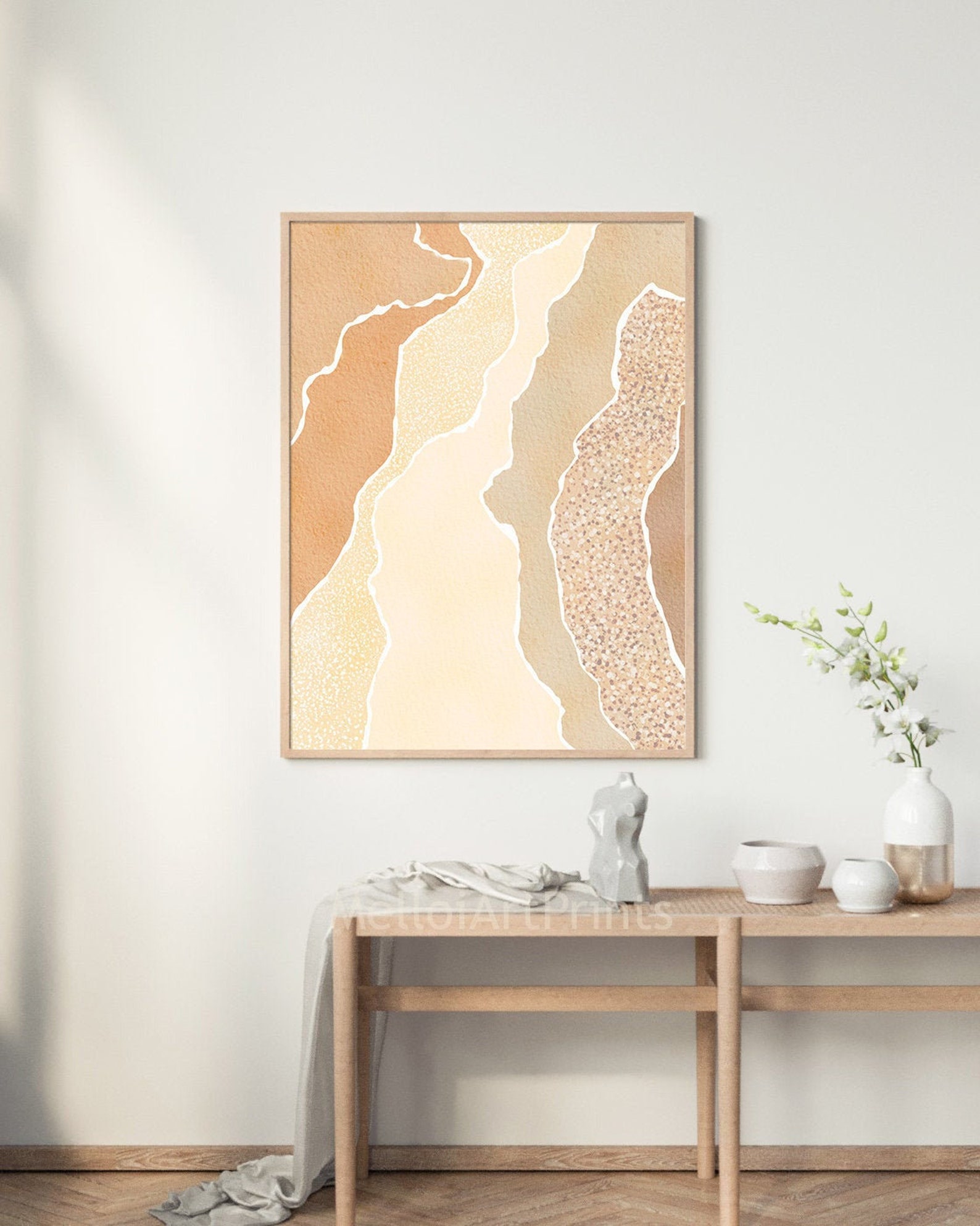 Pale Yellow Art Abstract Art Print Living Room Wall Art | Etsy