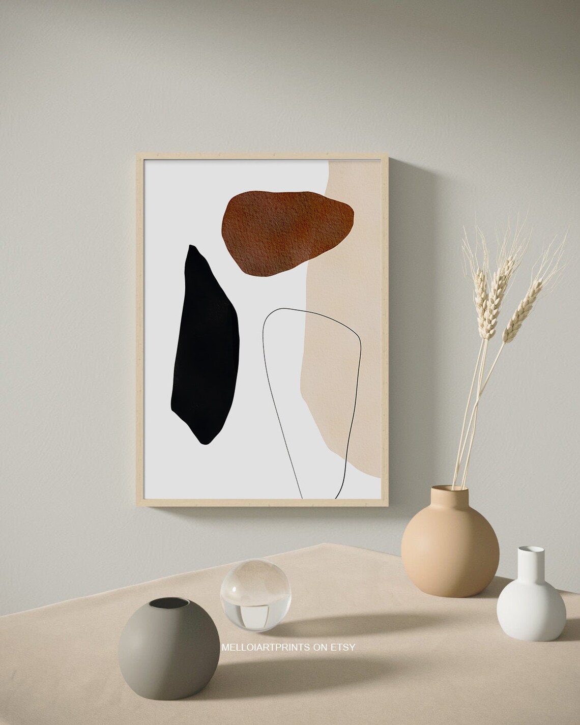 Abstract Painting Modern Art Neutral Print Contemporary - Etsy