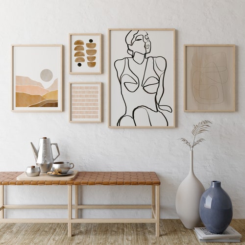 Living Room Wall Art Neutral Wall Art Boho Decor Apartment - Etsy