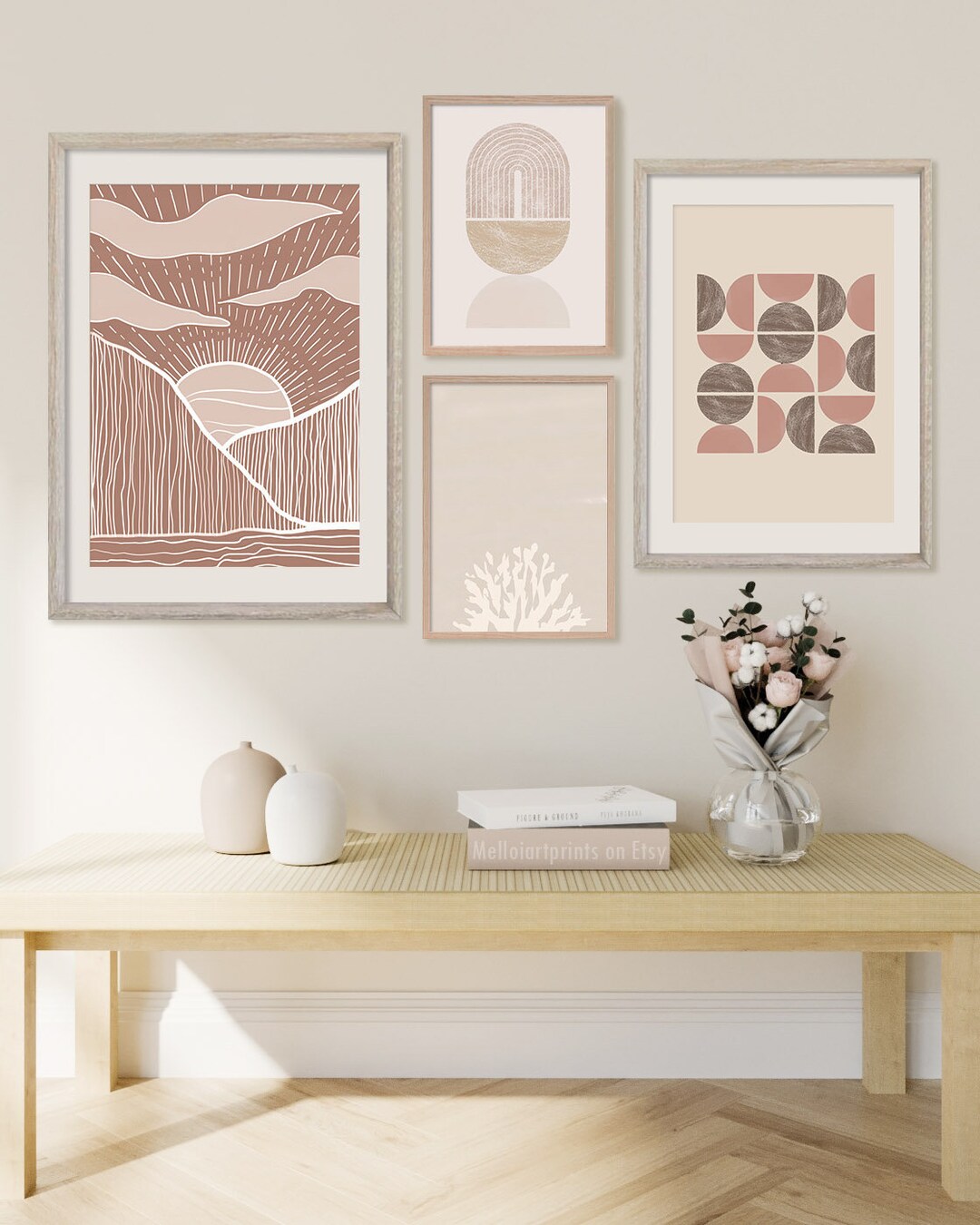 Print Set Gallery Wall Set of 4 Prints Mid Century Print Digital Prints ...