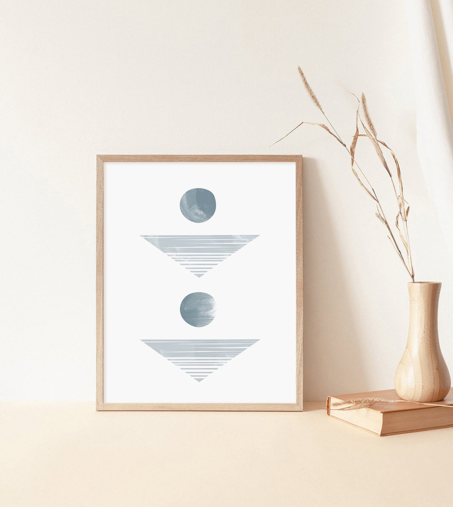 Blue Geometric Print Blue White Wall Art Printable Wall Art - Etsy