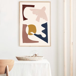 Geometric Printable Poster, Digital Print, Neutral Wall Art, Boho Decor ...