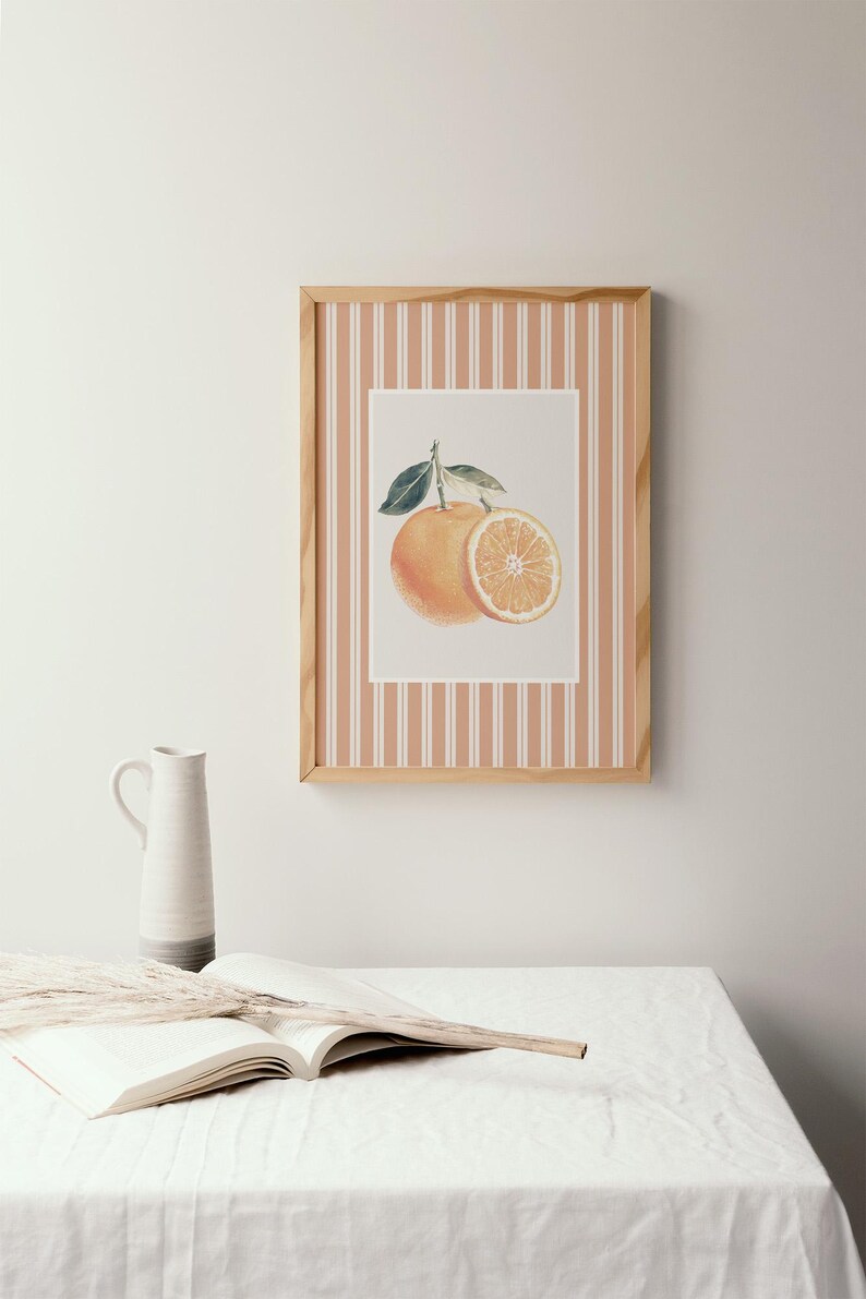 Watercolor Orange Art Print, Citrus Kitchen Wall Decor, Botanical Fruit ...