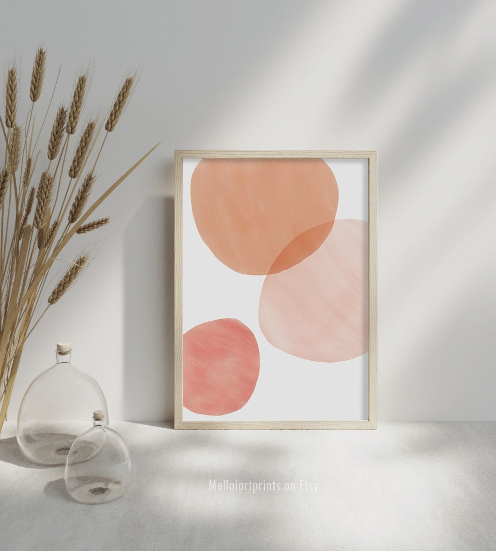 Geometric Poster Peach Pink Wall Art Minimalist Print - Etsy