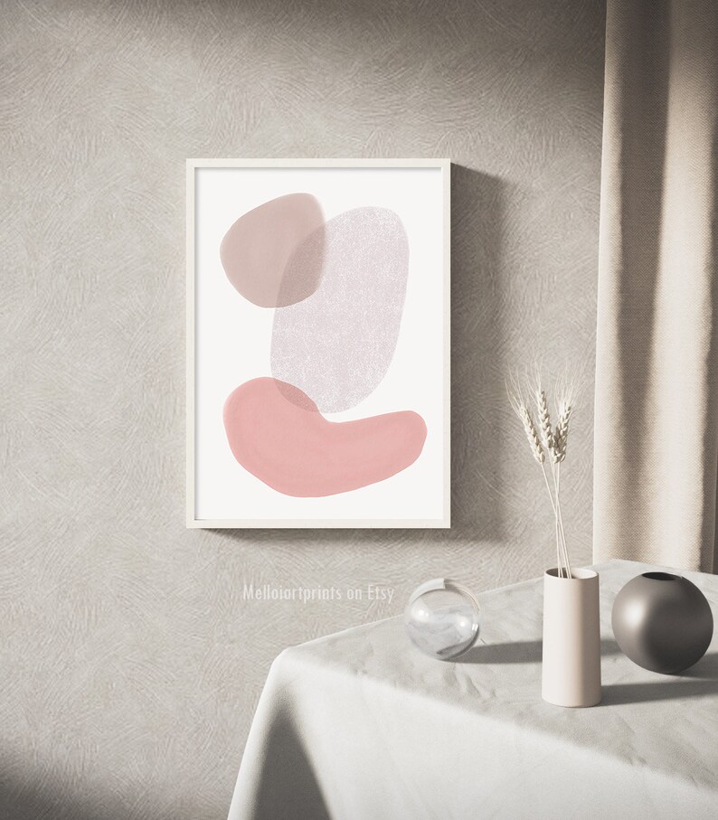 Abstract Print Peach Pink Wall Art Minimalist Painting Rose - Etsy
