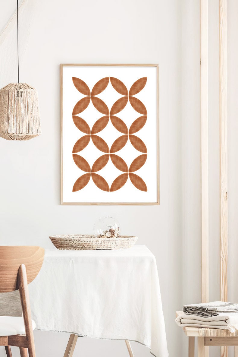 Terracotta Wall Art Boho Decor Digital Print Geometric - Etsy