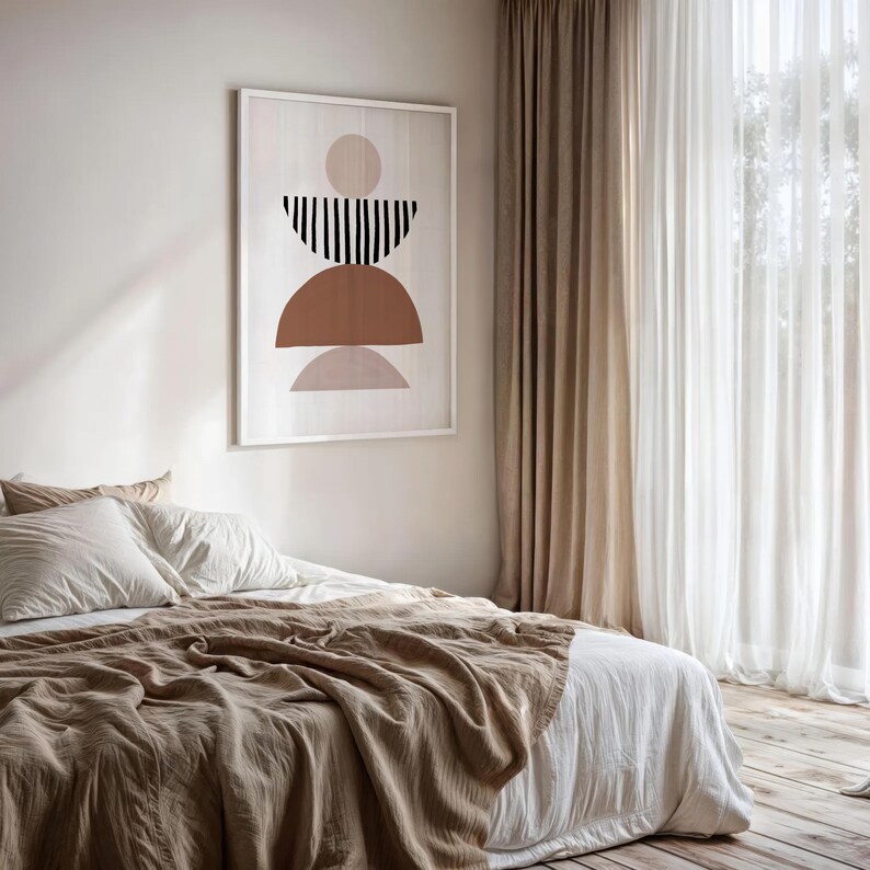 Geometric Shapes Art Print, Neutral Boho Decor (digital Download) - Etsy