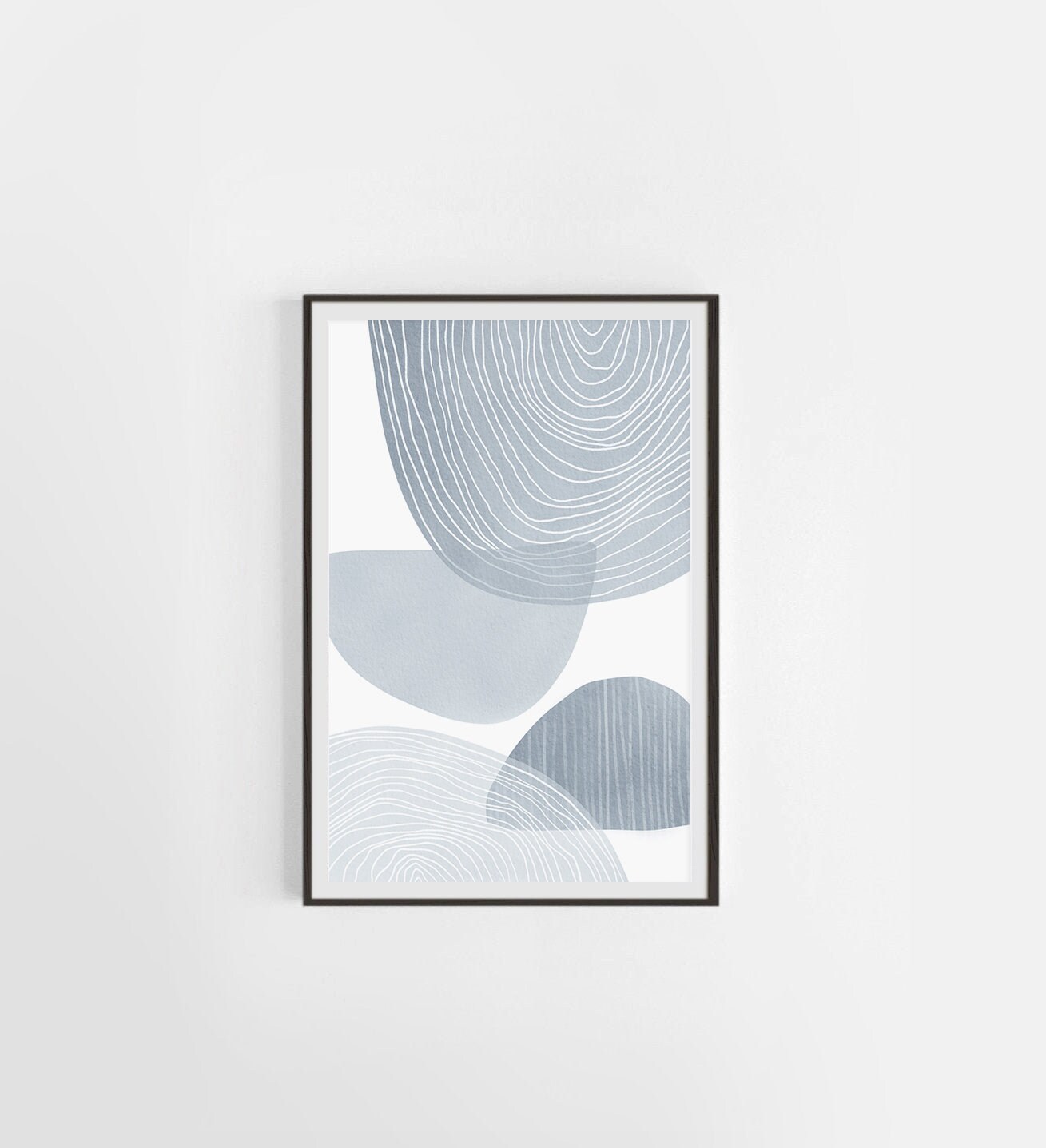 Classic Blue Abstract Art Modern Wall Art Navy Blue Print | Etsy