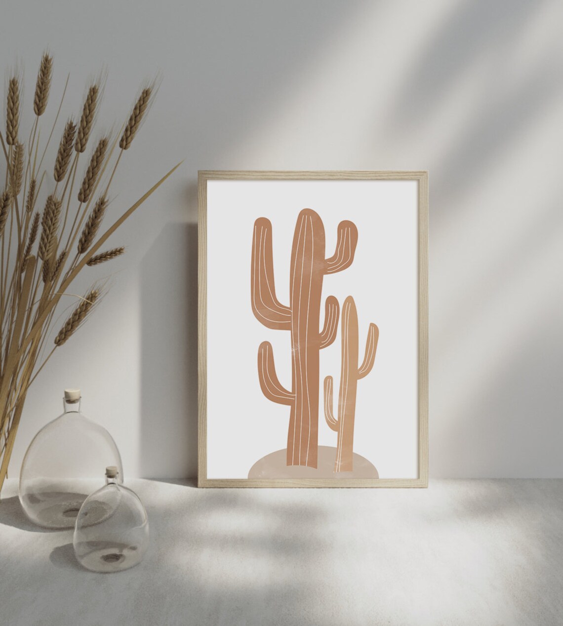 Modern Cactus Art Pastel Cactus Print Tropical Wall Art | Etsy