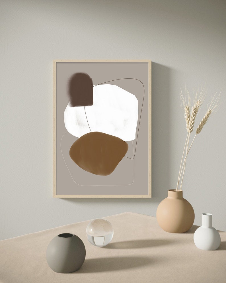 Modern Abstract Poster Digital Print Neutral Wall Art - Etsy