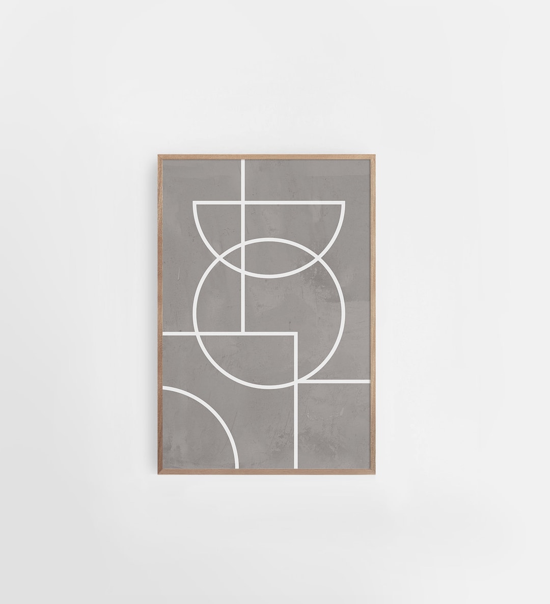 Abstract Gray Line Art Print: Mid-century Modern Wall Decor (digital ...