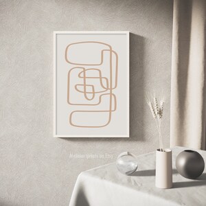 Abstract Line Art, Beige Print, Neutral Wall Art, Minimalist Print ...